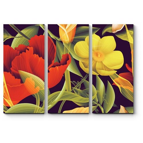 Модульная картина Необычные тропические цветы170x122