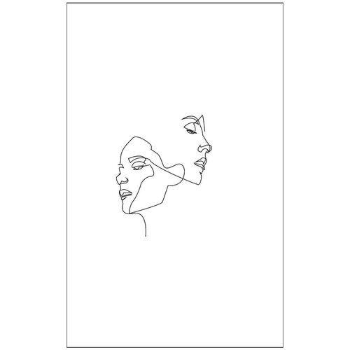 Постер / Плакат / Картина Линии - Лицо мужчины и женщины 40х50 см в подарочном тубусе