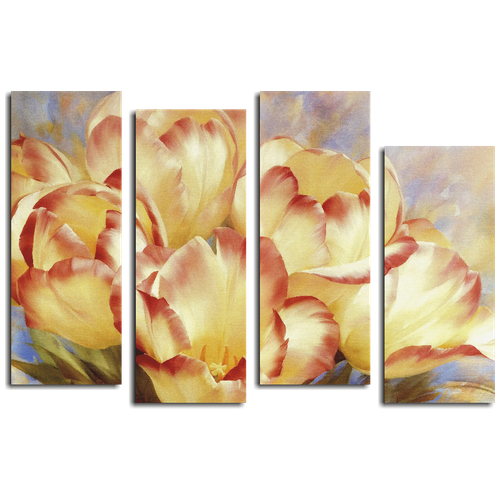 Модульная картина Желтые тюльпаны 86х53 см