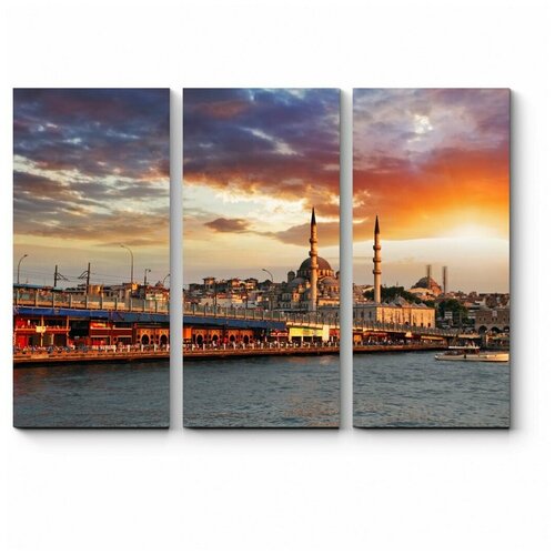 Модульная картина Захватывающий вид на закатный Стамбул 120x86