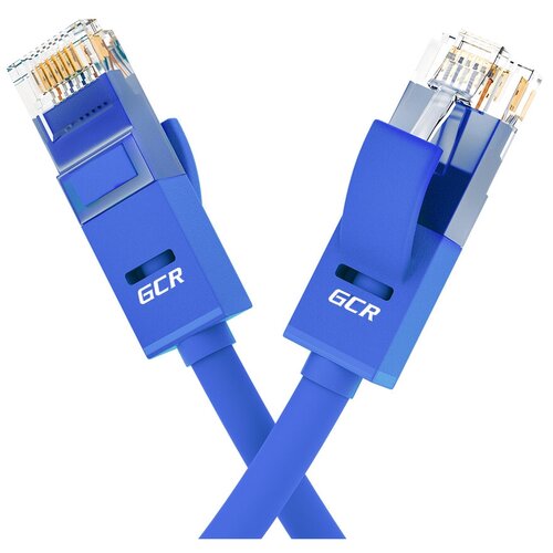 GCR Патч корд прямой 7.5 м UTP кат.5e синий 24 AWG литой ethernet high speed 1 Гбит с RJ45