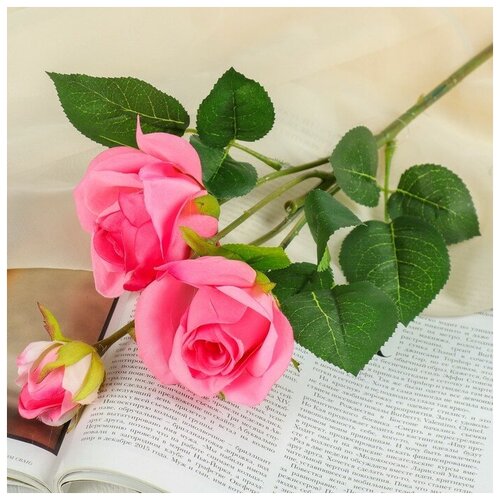 --- Цветы искусственные "Роза Глория" 8х48 см, малиновый