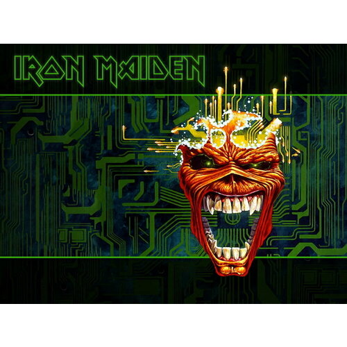 Плакат, постер на холсте Iron Maiden/Железная дева/музыкальные/поп исполнитель/артист/поп-звезда/группа. Размер 60 на 84 см