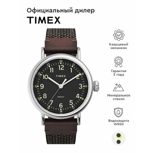 Наручные часы TIMEX Standard, золотой, черный