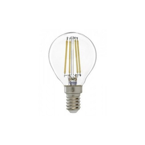 Светодиодная LED лампа General филамент Шар E14 10W 2700K 2K 35x98 (нитевидная) празрачнаяGLDEN-G45S-10-230-E14-2700 64991 (упаковка 16 штук)