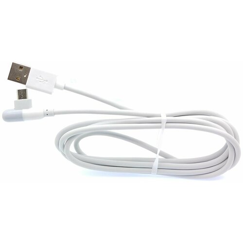 Кабель для зарядки телефона, смартфона Орбита OT-SMM57 Белый кабель USB 2.4A (microUSB) 1м угловой