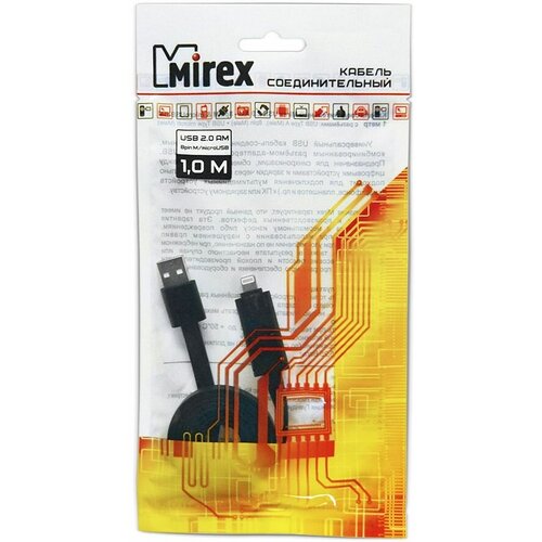 Кабель соединительный Mirex USB 2.0 AM- 8pin (M)/microB (M) 1 метр