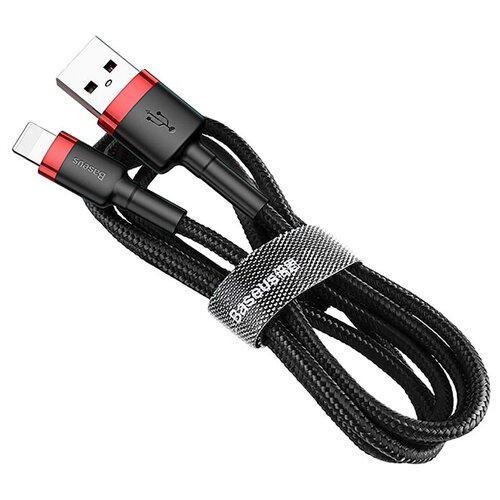 Кабель Baseus Cafule USB - Lightning 1.5A (CALKLF), 2 м, 1 шт., черный/красный