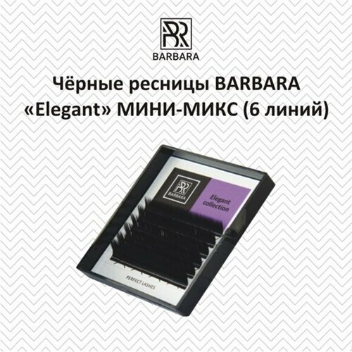 Черные ресницы BARBARA Elegant Mix C 0.12 8-12 mm (6 линий)