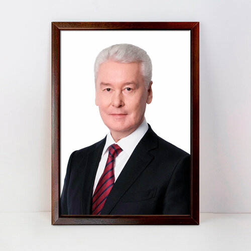 Портрет Собянина С. С. в рамке под дерево / А-4 (21x30 см.)