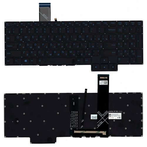 Клавиатура для ноутбука Lenovo Y7000P 2020 черная с синей подсветкой