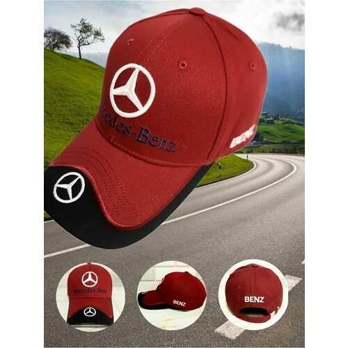 Бейсболка Mercedes-Benz, размер 57-58, красный, черный