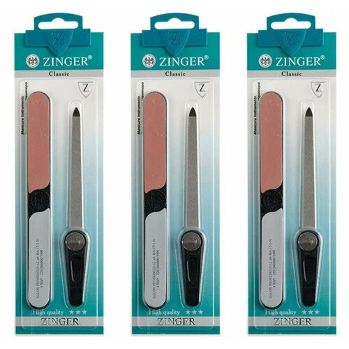 Маникюрный набор Zinger, SIS-118, полировка и пилка металлическая, 3 шт