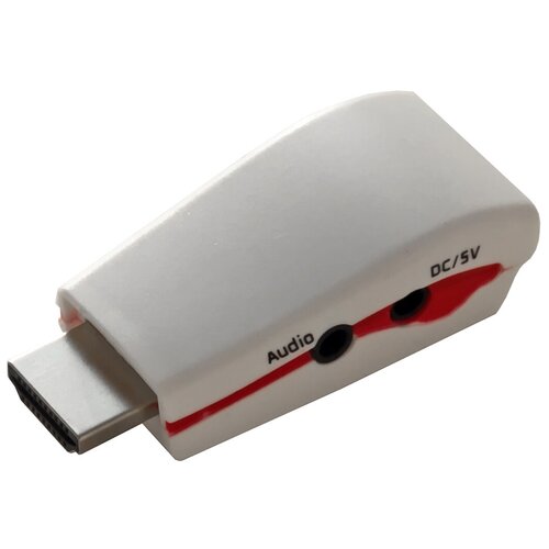 Видео адаптер 5Bites AP-022 HDMI на VGA 19M/15F + аудио 3.5 мм с дополнительным питанием белый
