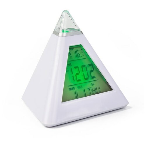 Часы-будильник Irit IR-636, термометр, календарь, форма - пирамида