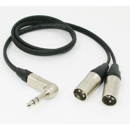 Y - Кабель 2 x XLR папа - JACK 6,3 угловой стерео (C121) netaudio, длина 2 метра