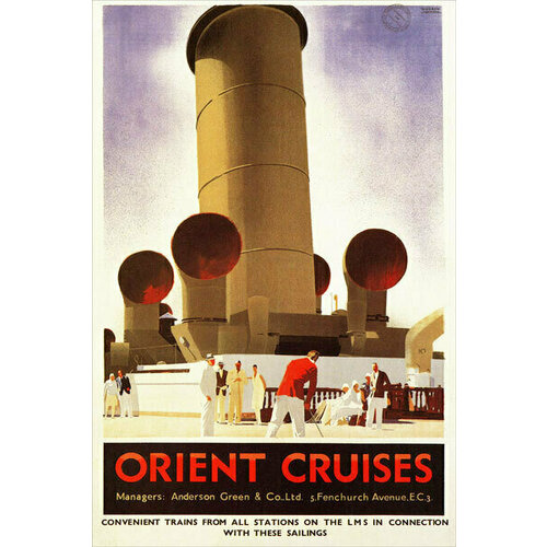 Плакат, постер на бумаге иностранный Orient cruises. Размер 60 х 84 см