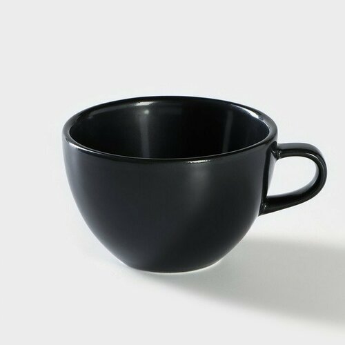 Чашка фарфоровая кофейная «Акварель», 320 мл, цвет чёрный (комплект из 3 шт)