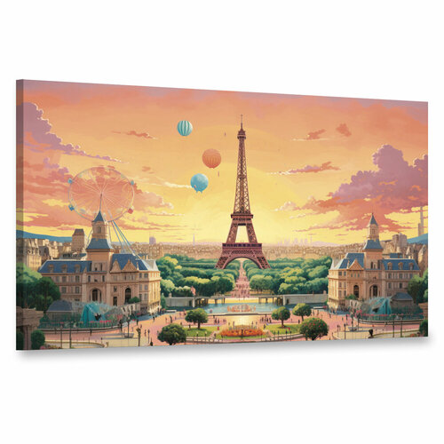 Интерьерная картина 100х60 "Парижский вихрь"