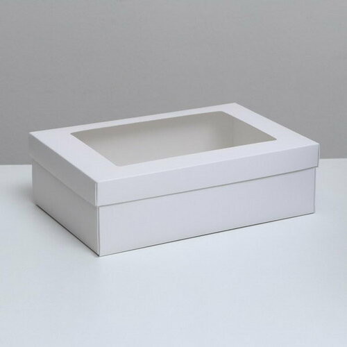 Коробка складная "Белая", с окном 30 x 20 x 9 см, 5 шт.
