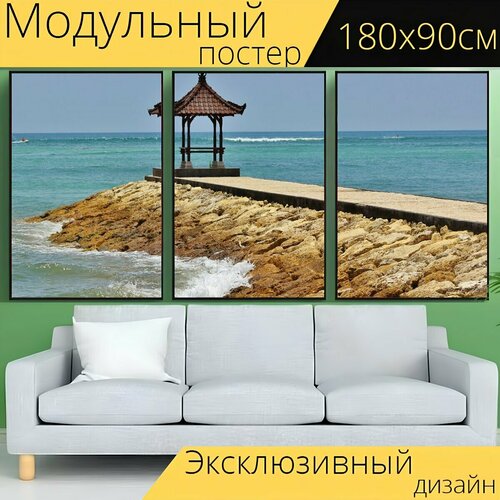 Модульный постер "Бали, нуса дуа, пляж" 180 x 90 см. для интерьера