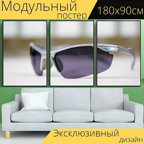 Модульный постер "Солнечные очки, летом, мода" 180 x 90 см. для интерьера