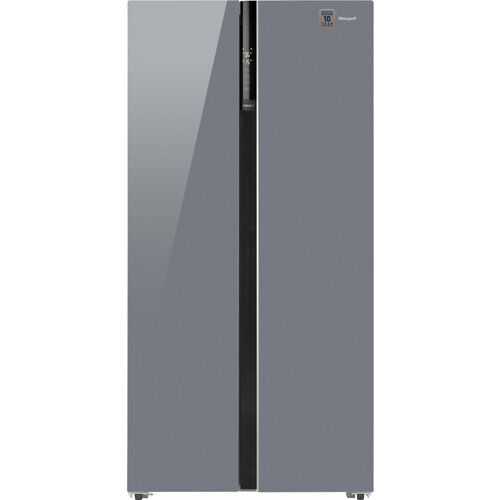 Отдельностоящий холодильник с инвертором Weissgauff Wsbs 600 NoFrost Inverter Dark Grey Glass