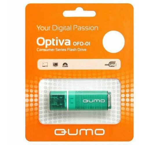 Карта памяти USB 16 Gb Qumo Optiva OFD-01 в блистере <зеленый>