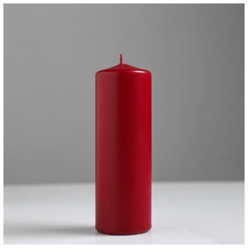 Свеча - цилиндр, 5х15 см, бордо лакированная