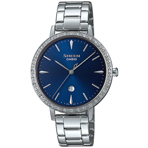 Наручные часы CASIO Sheen, серебряный, синий