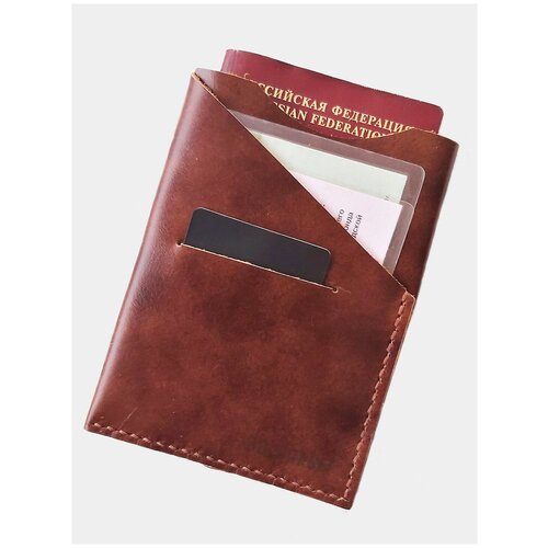 Обложка-карман для паспорта BOCHAROFF, коричневый
