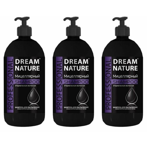 DREAM NATURE Professional Шампунь для волос мицеллярный Идеальные волосы, 1000 мл, 3 шт