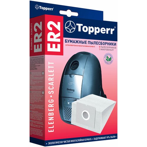 Topperr Бумажные пылесборники ER2, белый, 5 шт.