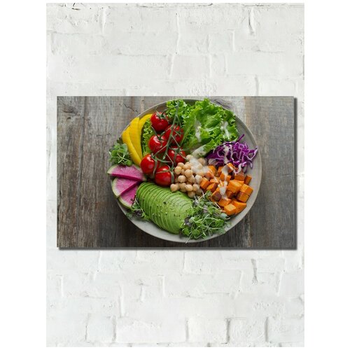 Картина интерьерная на дереве Разное Еда (суп, блюдо, салат, food, bar, drinks) - 4034