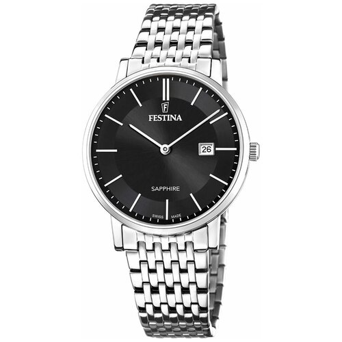 Наручные часы FESTINA Swiss Made, черный, серебряный