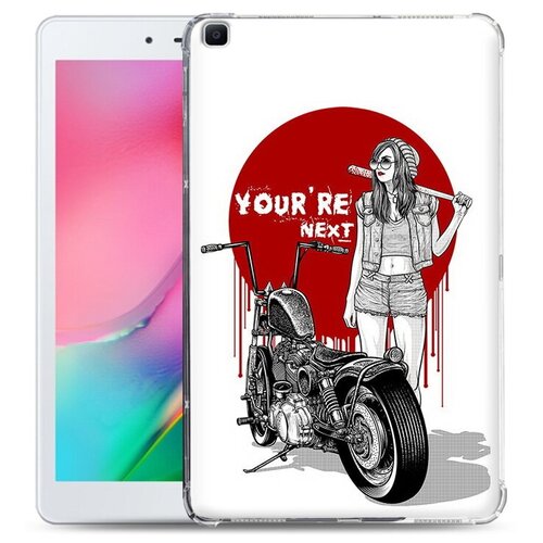 Чехол задняя-панель-накладка-бампер MyPads девушка с мотоциклом для Samsung Galaxy Tab A 8.0 (2019) SM-P200/P205 противоударный