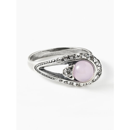 Кольцо Shine & Beauty, размер 19, серебряный, розовый
