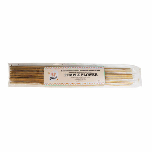 TEMPLE FLOWER Ramakrishna's Natural Handmade Incense Sticks (храмовый цветок натуральные благовония ручной работы, Рамакришна), 20 г.