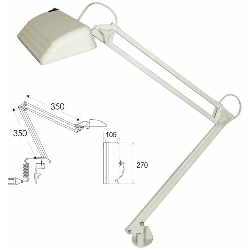 Настольная лампа светильник Дельта П-С32 на струбцине, светодиодная, 12 Вт, белый
