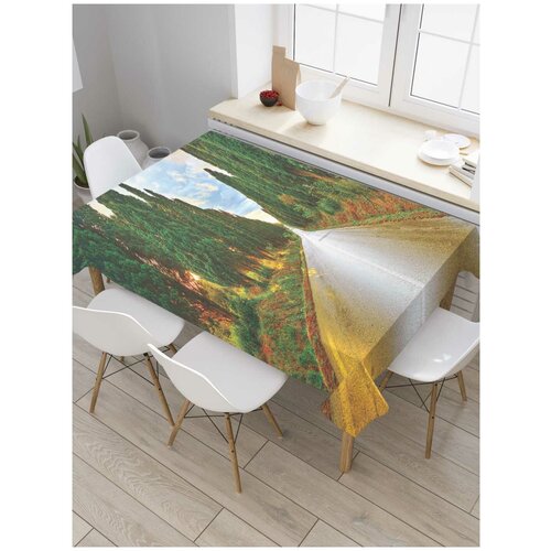 Скатерть прямоугольная JoyArty на кухонный стол "Путь в неизвестность" из оксфорда, 120x145 см