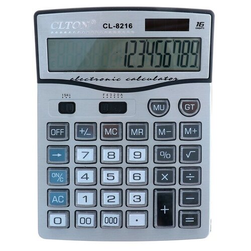 Market-Space Калькулятор настольный, 16-разрядный, SDC-8216, двойное питание