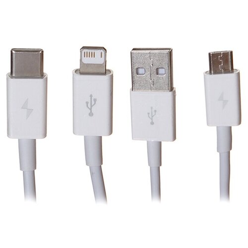 Аксессуар Baseus Superior USB - MicroUSB/Lightning/Type-C 3.5A 1.5m White CAMLTYS-02