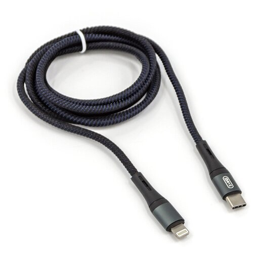 USB-кабель BYZ BC-031i Type-C - 8pin (Lightning) 1.2 метра, PD, 65W, нейлон, чёрно-синий