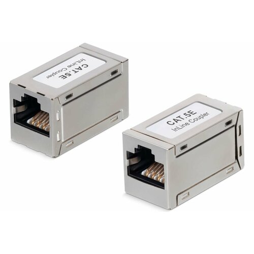 Cabeus Проходной адаптер, RJ45-RJ45 (8p8c), категория 5е, экранированный CA-8p8c-C5e-SH