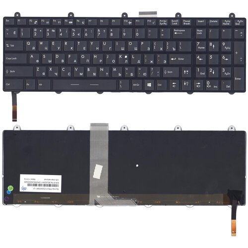 Клавиатура для ноутбука MSI 6-08-P2700-410-3 с подсветкой черная с рамкой