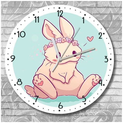 Настенные часы УФ животные кролик милота - 3219