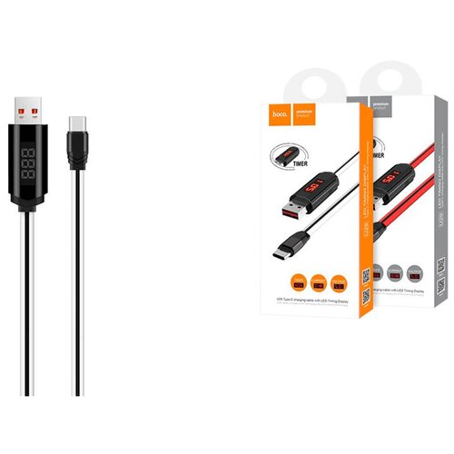 Кабель HOCO U29, USB - USB Type-C 3A белый 1,2м (LED дисплей - таймер)