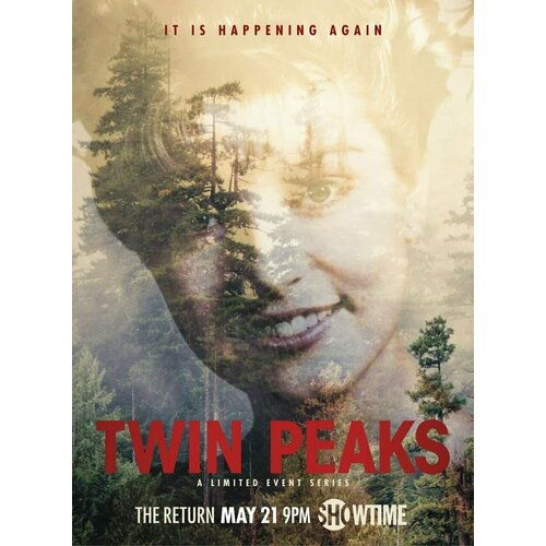 Плакат, постер на бумаге Твин Пикс (Twin Peaks, сериал,1990-2017). Размер 21 х 30 см
