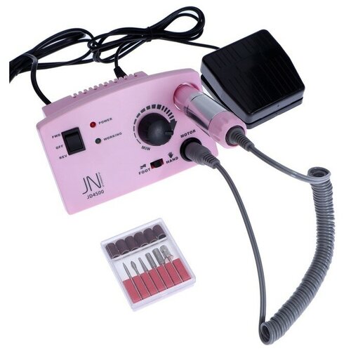 Аппарат для маникюра и педикюра JessNail JD4500, 4 фрезы 30000 об/мин, 65 Вт, розовый