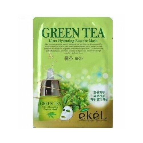 Ekel Маска тканевая с экстрактом зеленого чая, 25 мл, 4 штуки